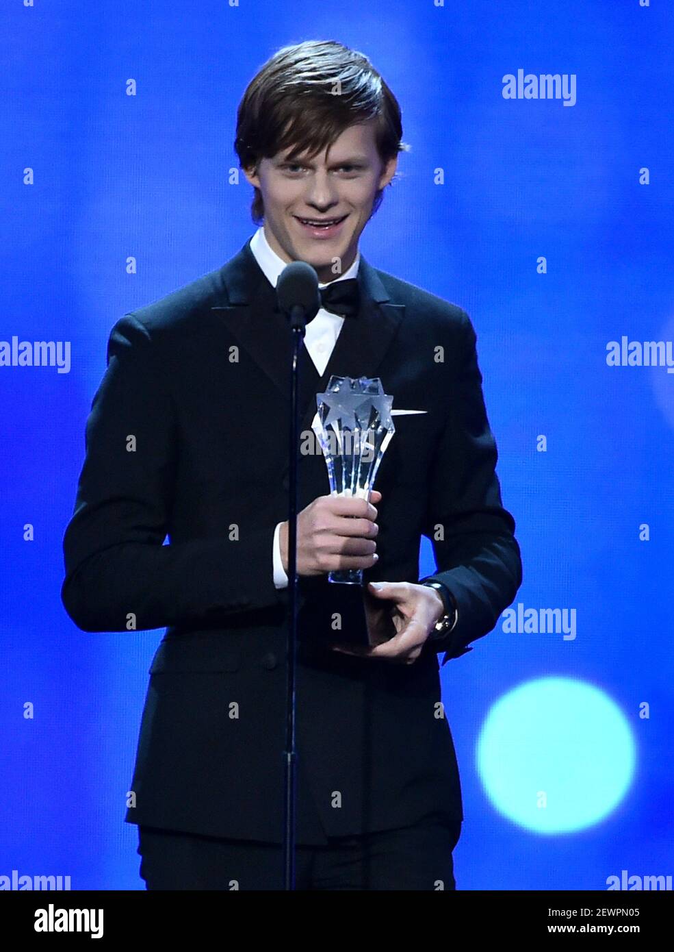 SANTA MONICA, CA - DECEMBER 11: Actor Lucas Hedges accepts Best Young ...