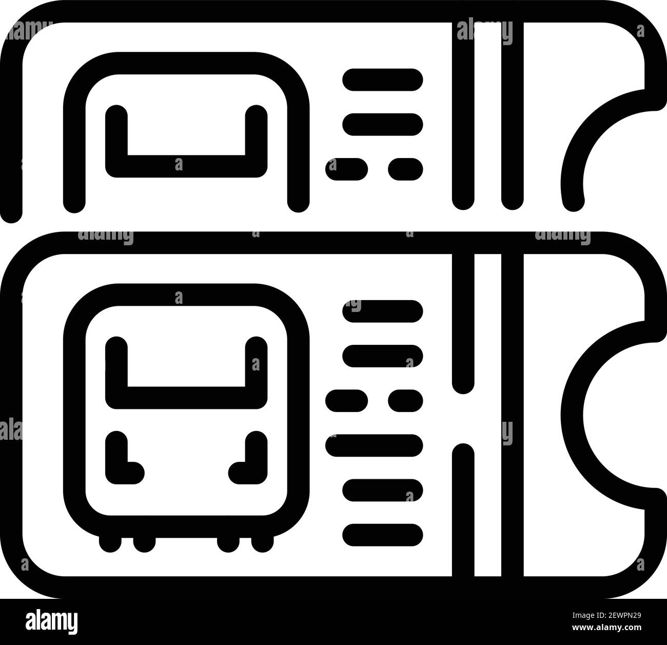 Train tickets icon. Outline train tickets vector icon for web design ...