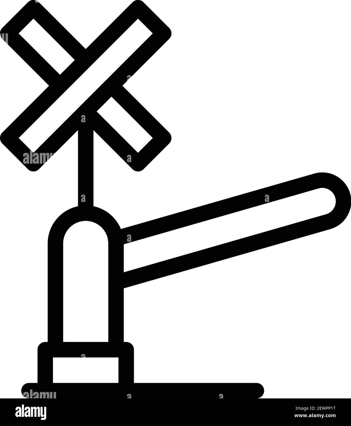 Crossing railroad icon. Outline crossing railroad vector icon for web ...
