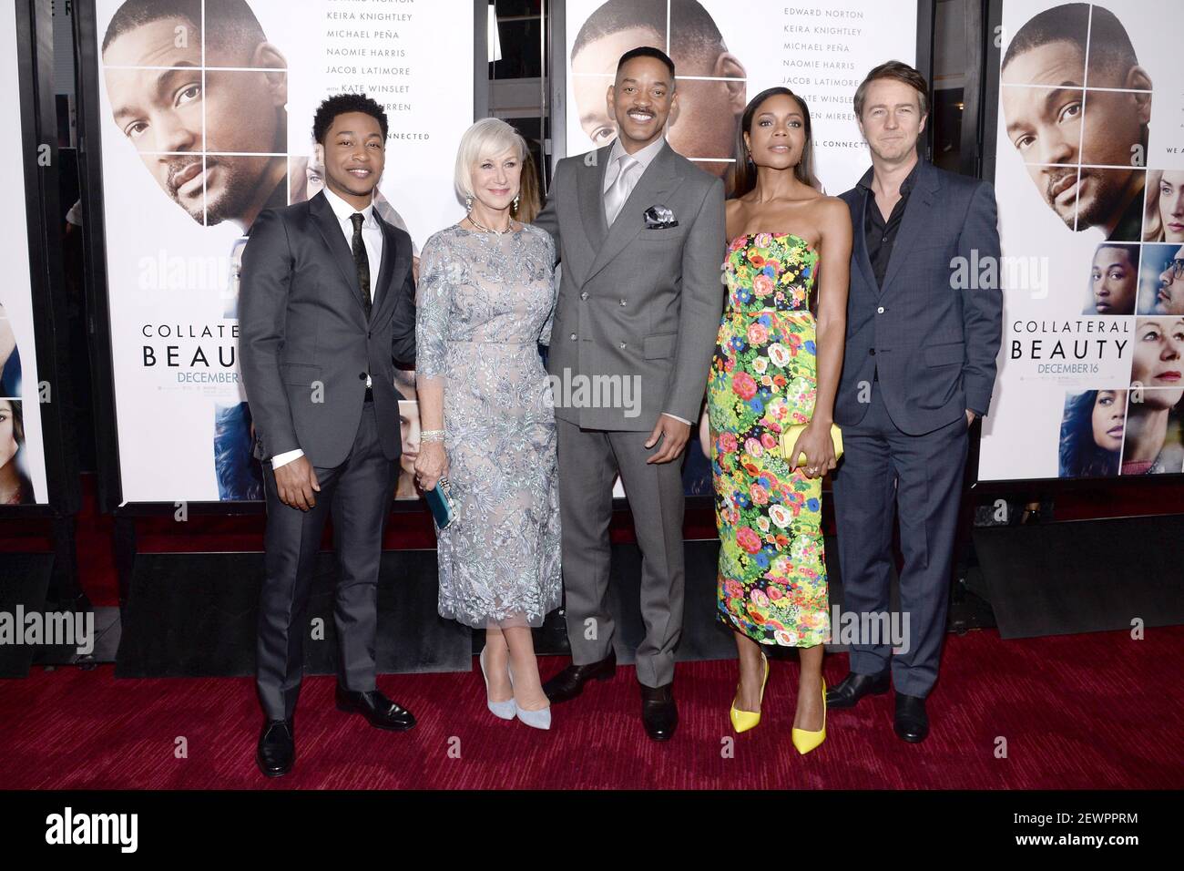 (L-R) Actors Jacob Latimore, Helen Mirren, Will Smith, Naomie Harris ...
