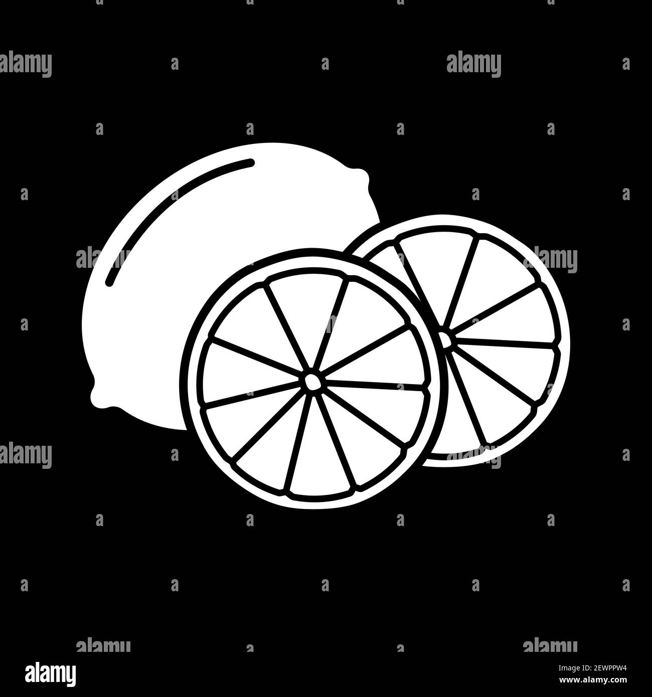 Lemon slices dark mode glyph icon Stock Vector Image & Art - Alamy