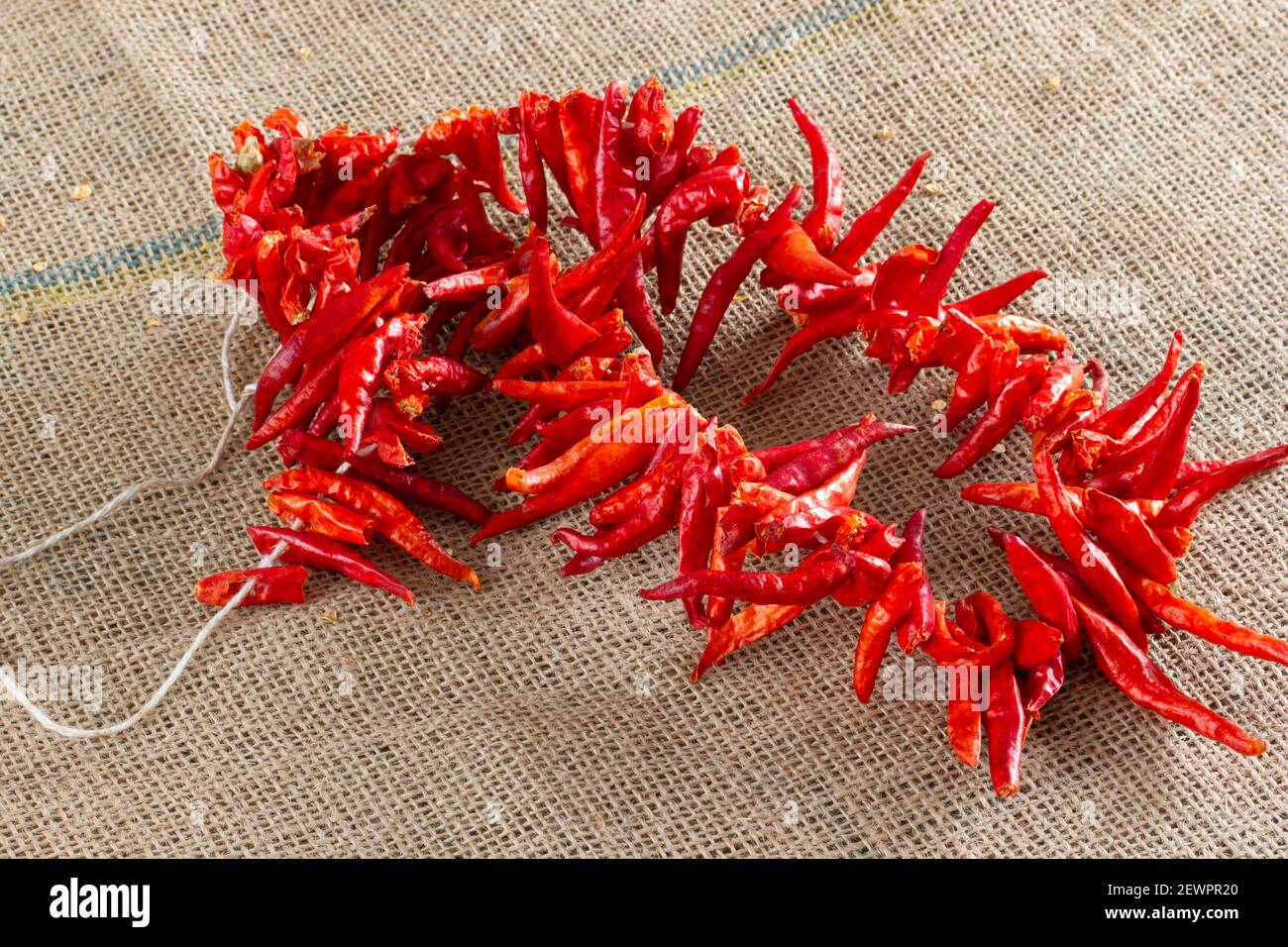 Red dried very hot peppers Stock Photo - Alamy