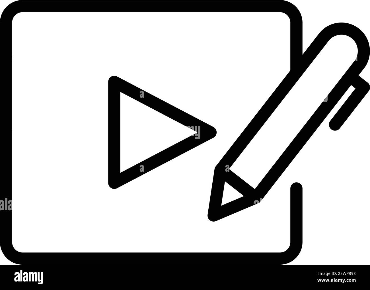 Media edit icon. Outline media edit vector icon for web design isolated ...