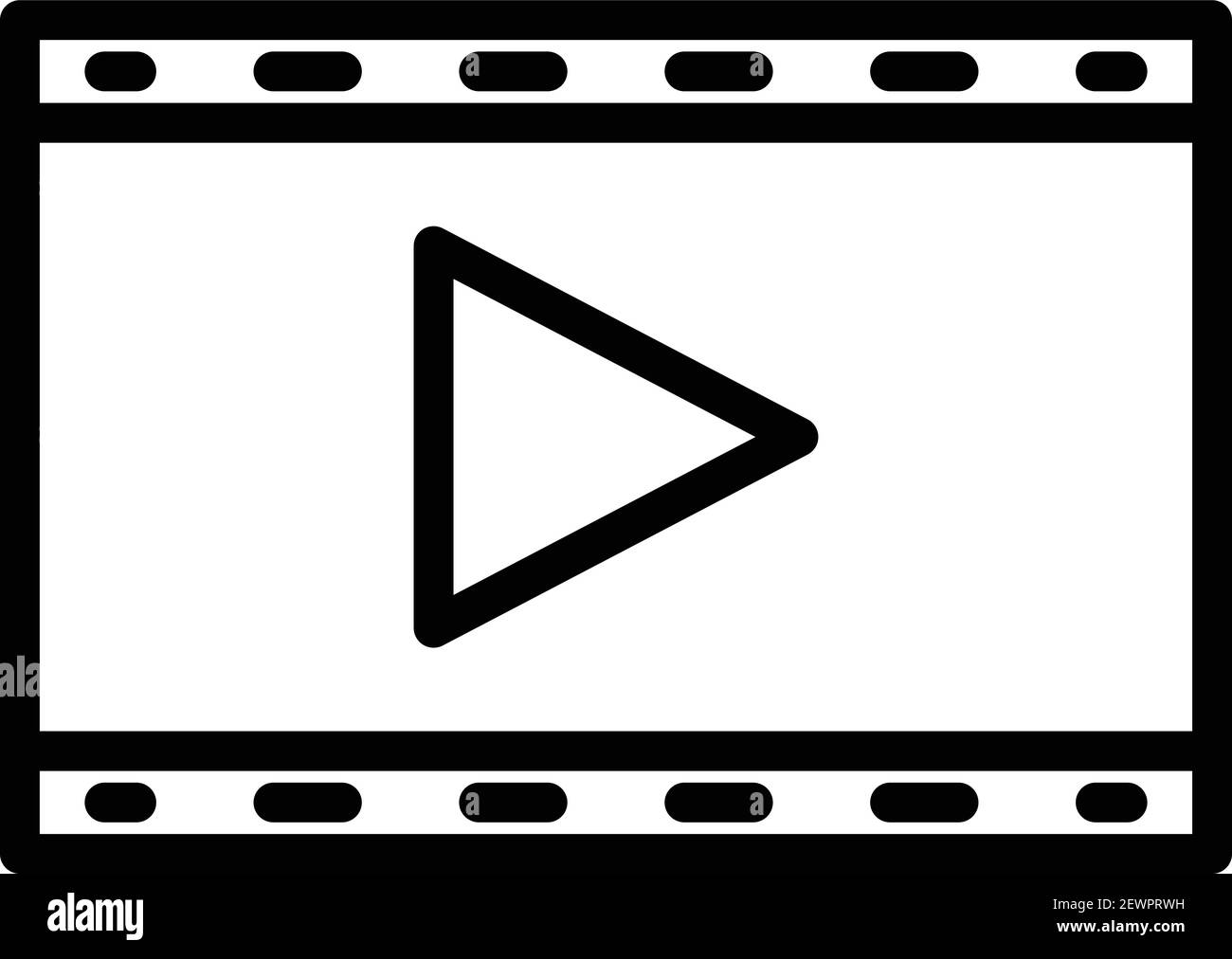 Clip movie icon. Outline clip movie vector icon for web design isolated ...