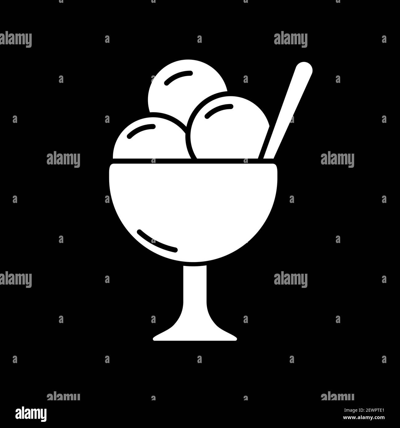 Ice cream icon solid Black and White Stock Photos & Images - Alamy