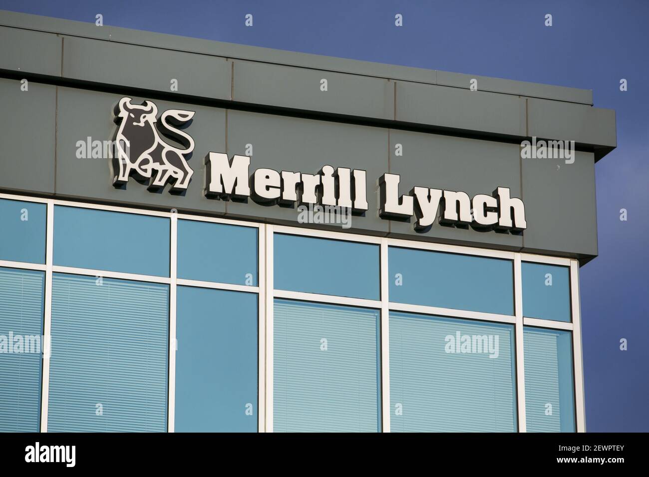 A logo sign outside of a facility occupied by Merrill Lynch in Mount ...