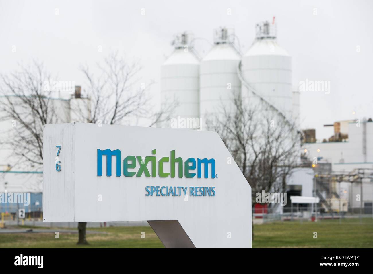 A logo sign outside of a facility occupied by Mexichem in Pedricktown ...