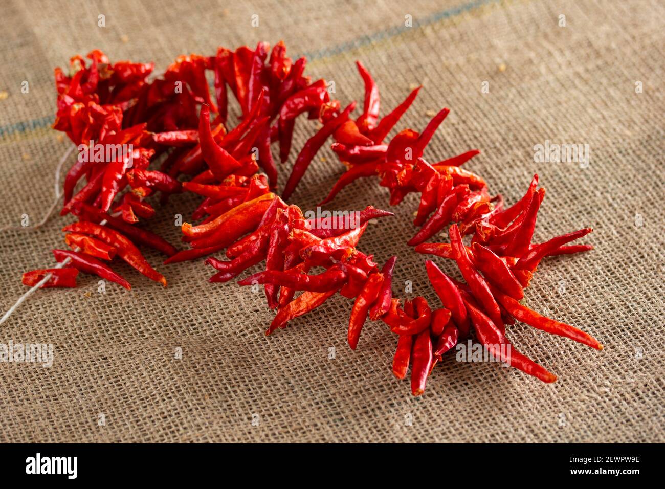 Red dried very hot peppers Stock Photo - Alamy