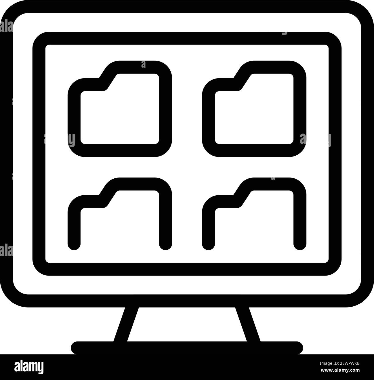 Online folders icon. Outline online folders vector icon for web design ...