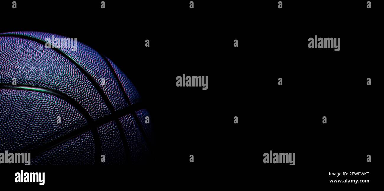 Closeup detail of blue basketball ball texture background. Team sport ...