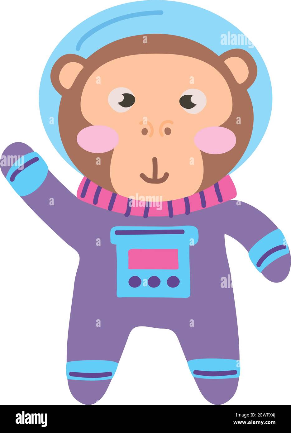 cute monkey astronaut animal character Stock Vector Image & Art - Alamy