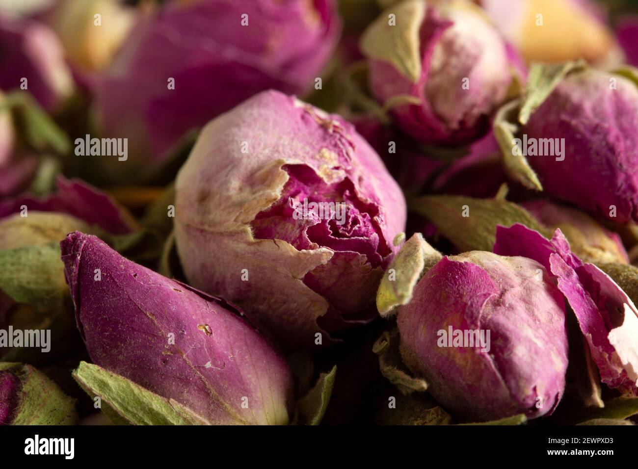 Pink rose buds. Herbal tea. Texture, background Stock Photo - Alamy