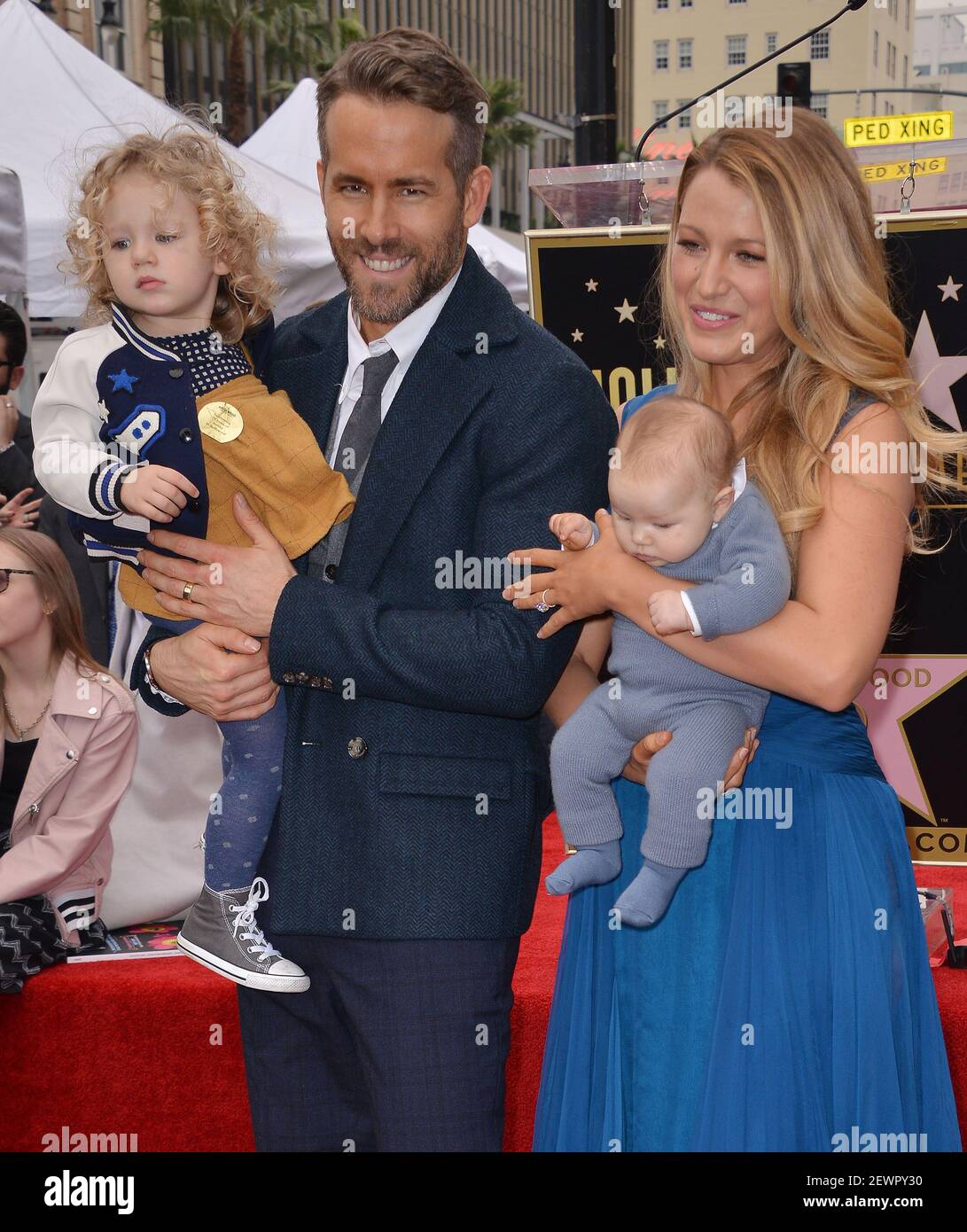 (L-R) Daughter James Reynolds, Ryan Reynolds, Baby Daughter and Blake ...
