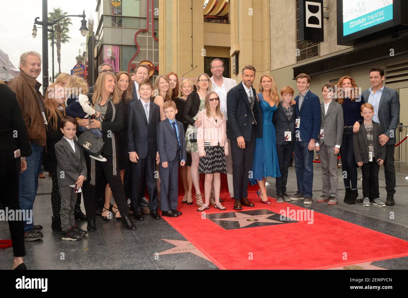 Ryan Reynolds, family at Ryan Reynolds Star on the Hollywood Walk of ...