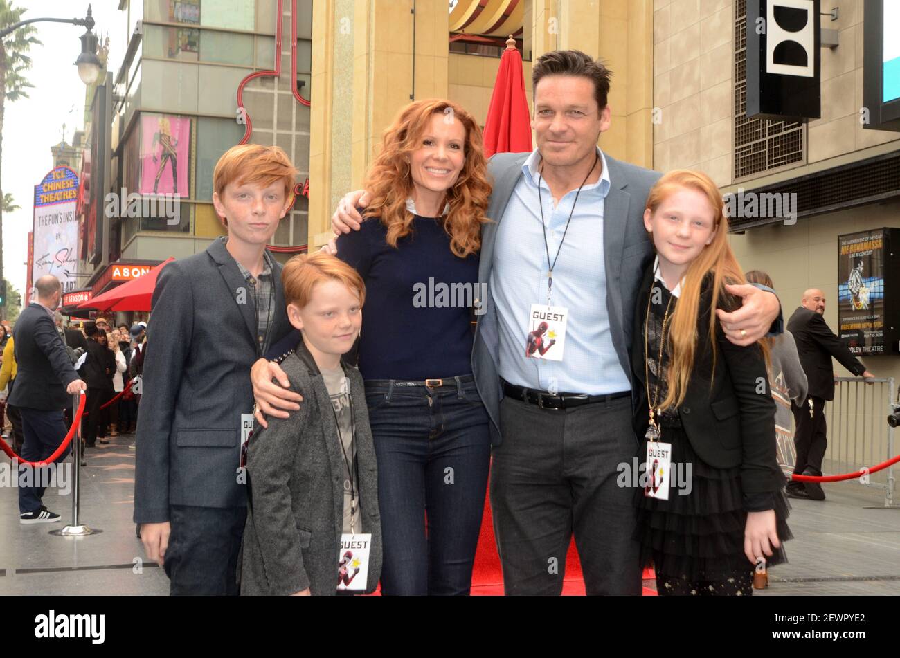 Robin Lively, family at Ryan Reynolds Star on the Hollywood Walk of ...