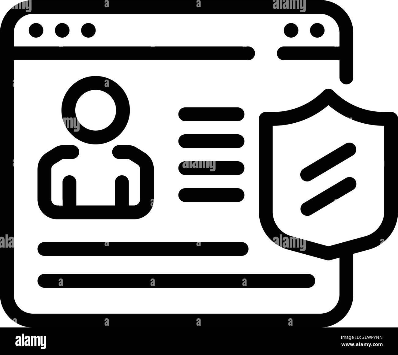 Profile privacy icon. Outline profile privacy vector icon for web ...