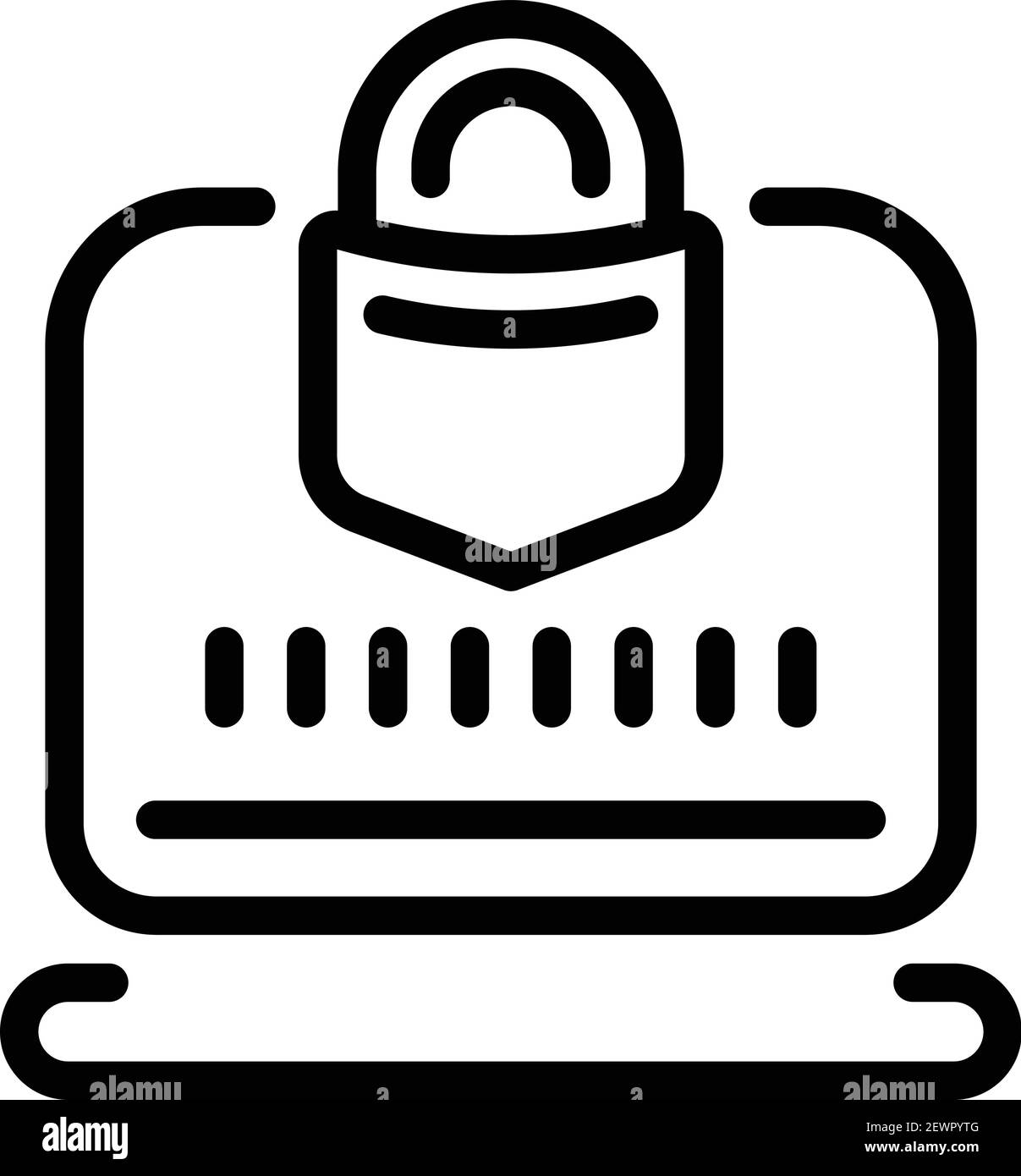 Laptop privacy icon. Outline laptop privacy vector icon for web design ...