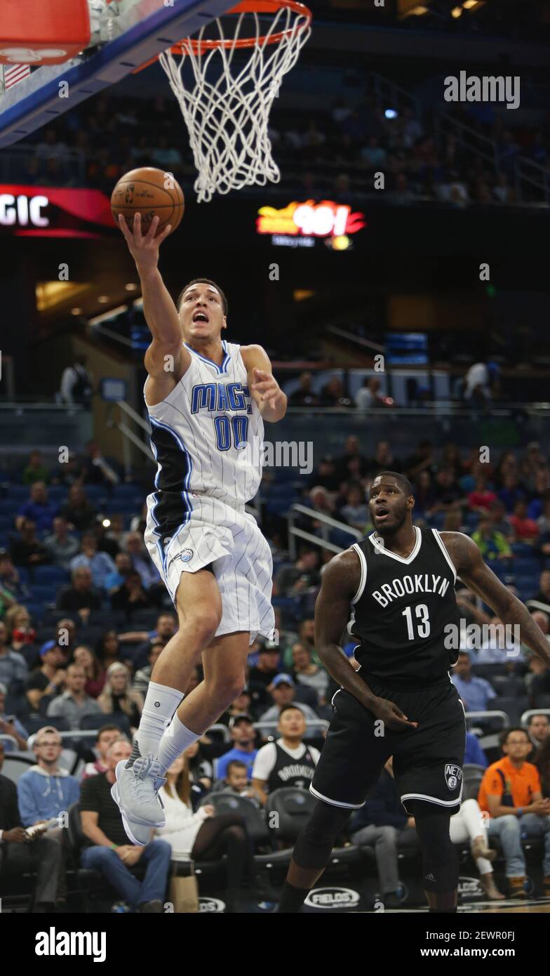 The Orlando Magic's Aaron Gordon (00) puts up a shot in the first half ...