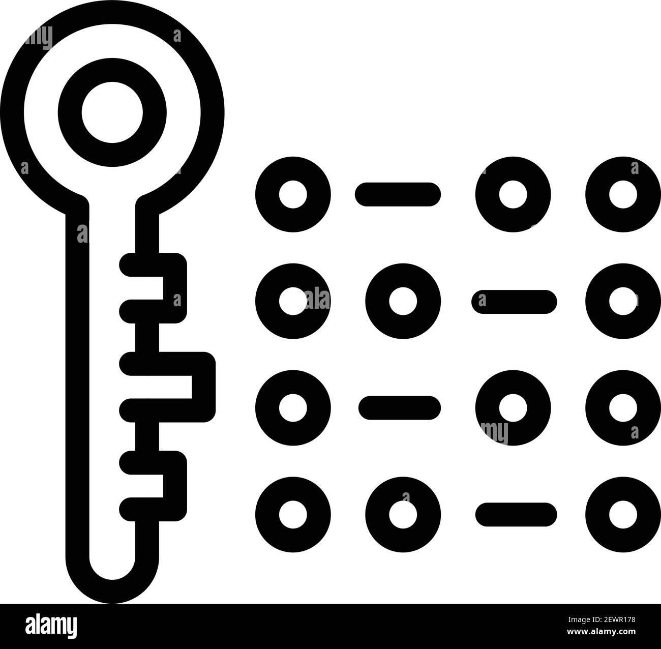 Key Password Icon Outline Key Password Vector Icon For Web Design Isolated On White Background