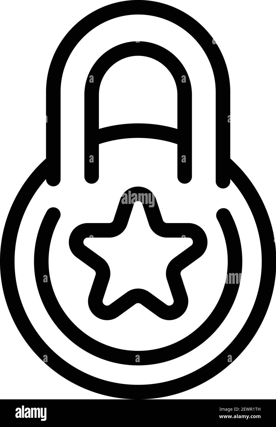 Star lock icon. Outline star lock vector icon for web design isolated ...