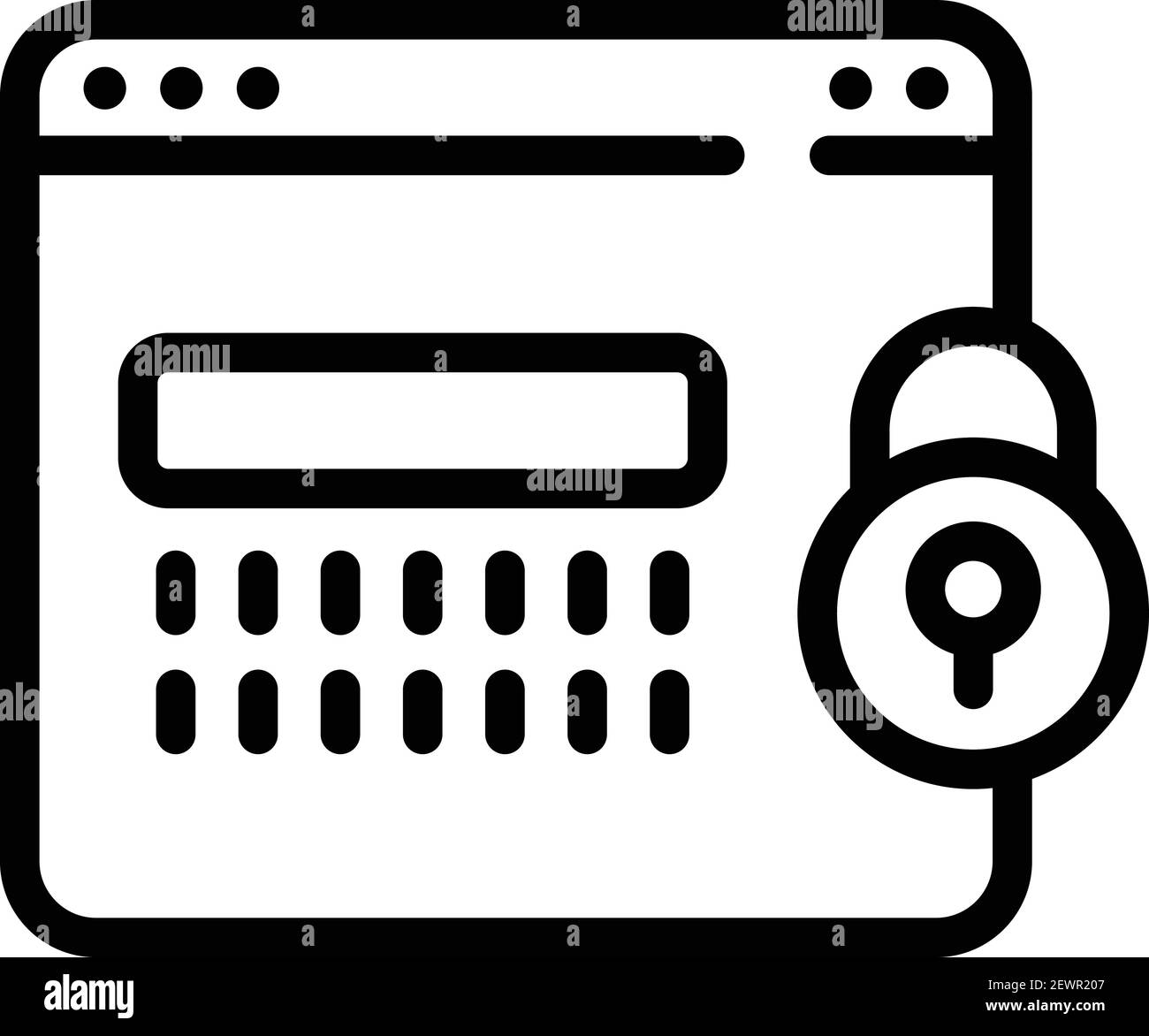 Webpage privacy icon. Outline webpage privacy vector icon for web ...