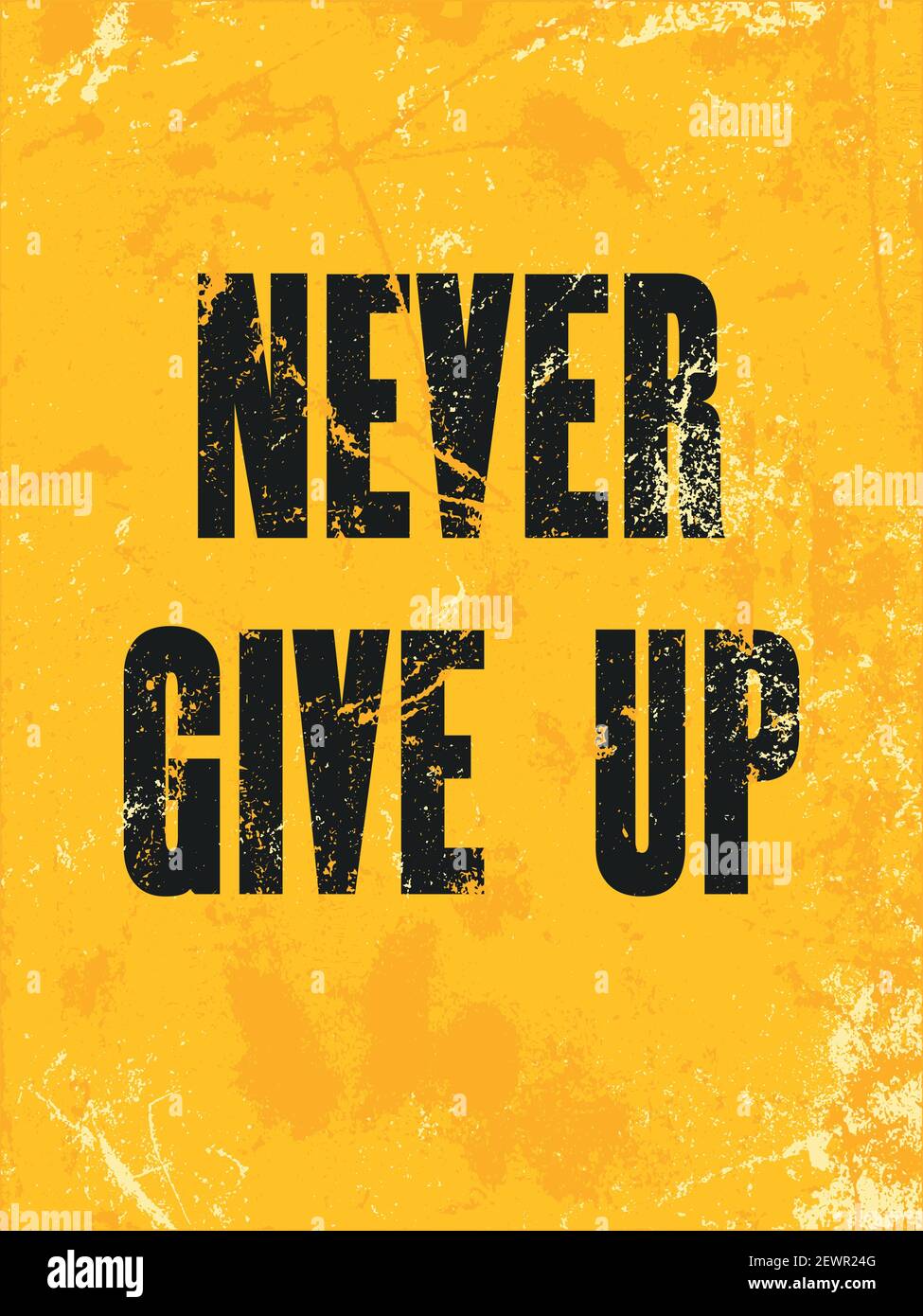 Inspiring motivation quote with text Never Give UP. Vector typography ...