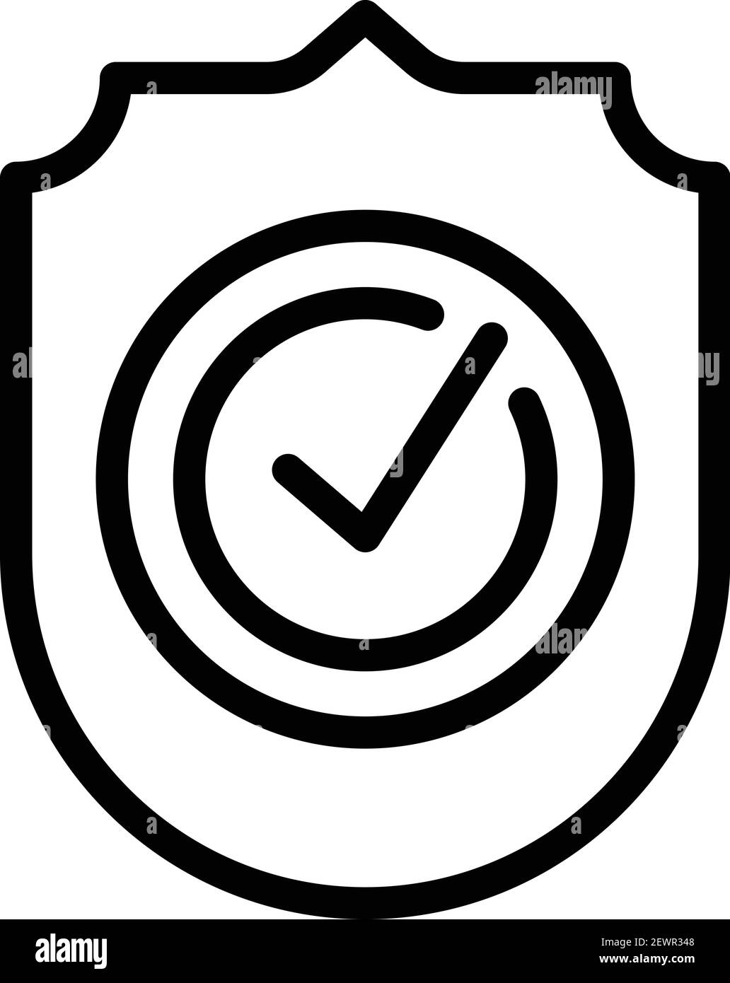 Shield check icon. Outline shield check vector icon for web design ...