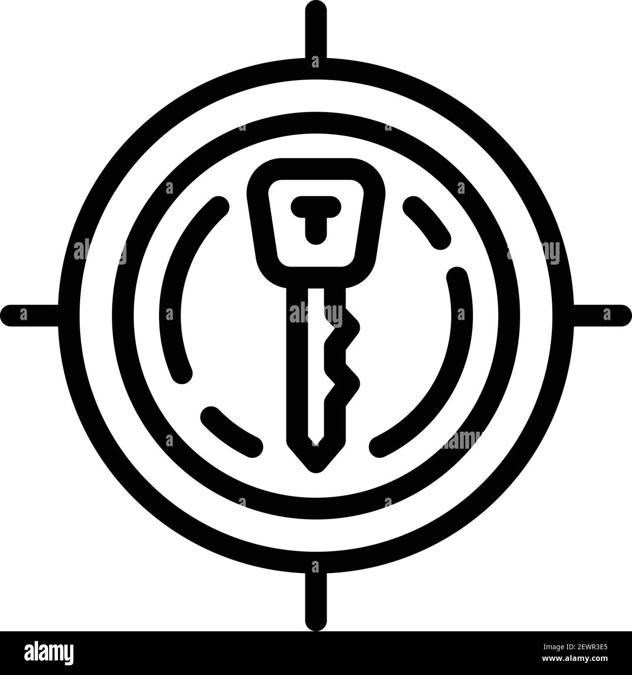 Target key icon. Outline target key vector icon for web design isolated ...