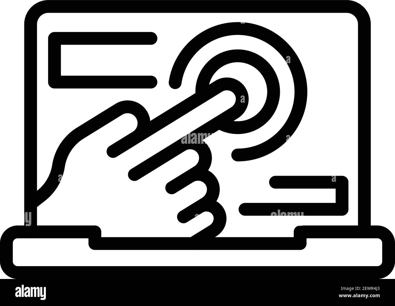 Touch assistance icon. Outline touch assistance vector icon for web ...