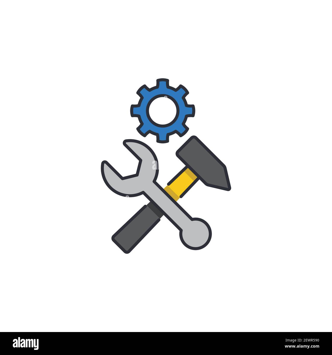 Service provider icon, color, line, outline vector sign, linear style ...