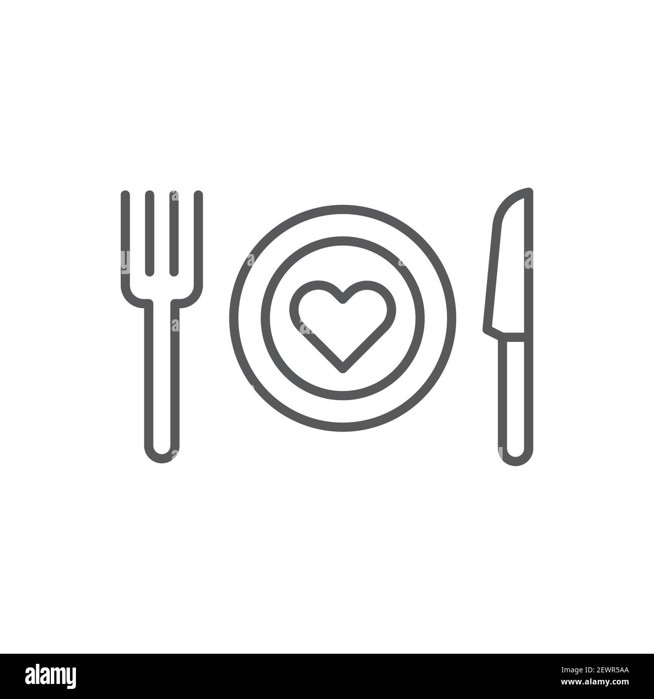 Romantic dinner icon, color, line, outline vector sign, linear style ...