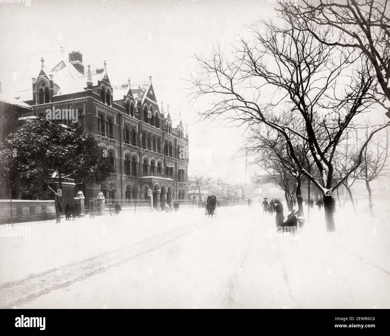 Vintage late 19th century photograph: 1890's China - snow scene ...