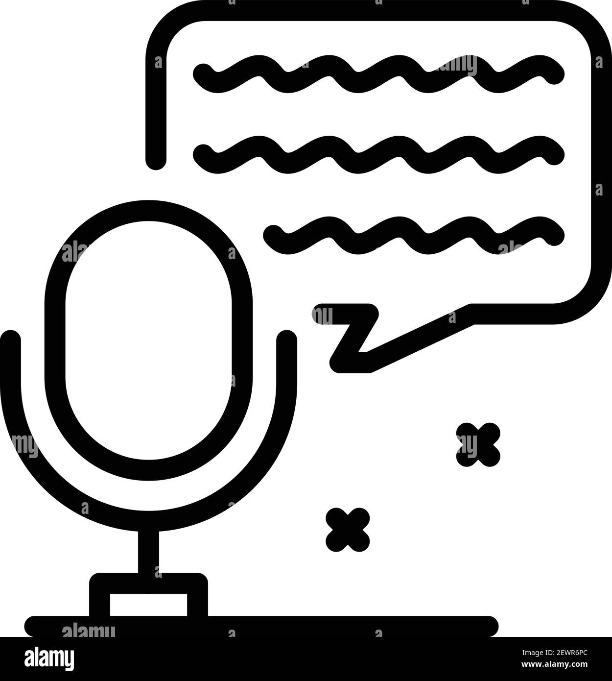 Speech control icon. Outline speech control vector icon for web design ...