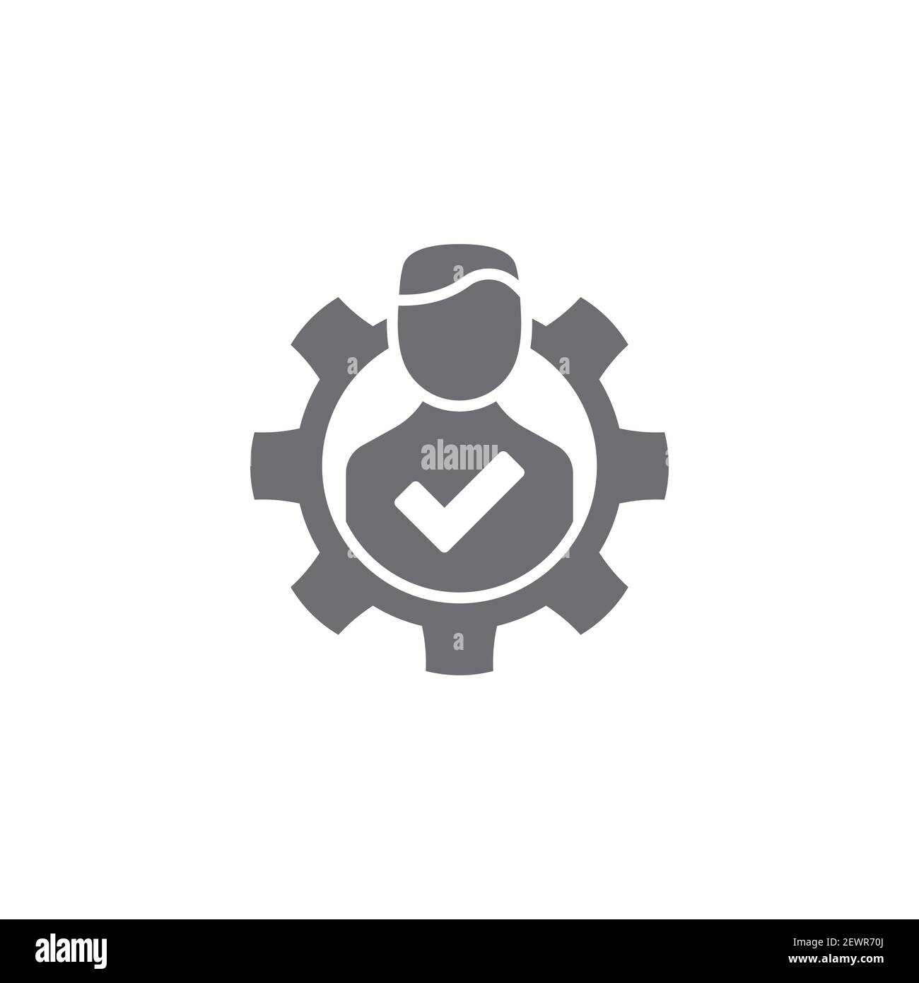 Skills icon with check sign, color, line, outline vector sign, linear ...