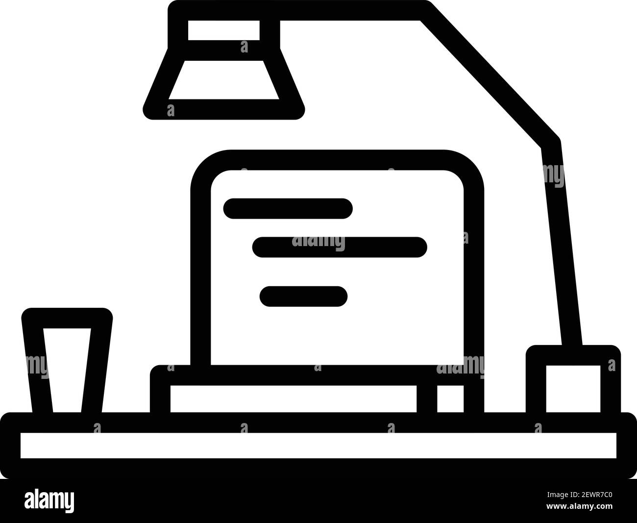 Office table icon. Outline office table vector icon for web design ...