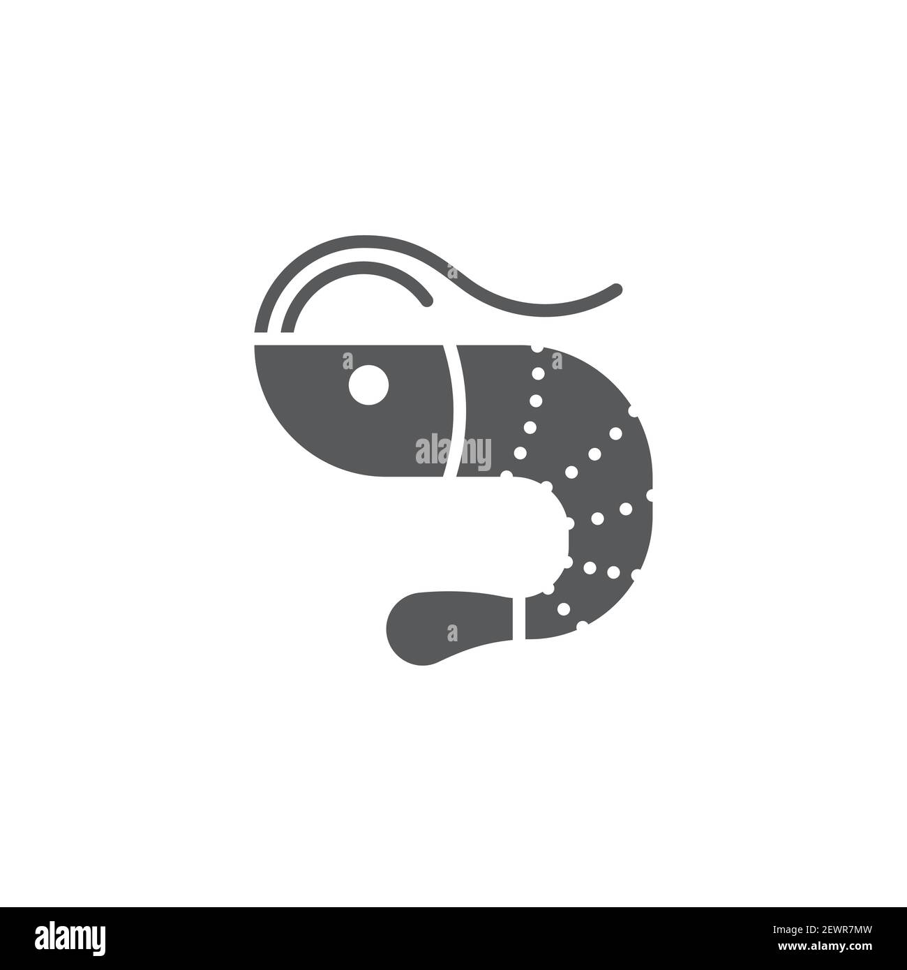 Shrimp seafood icon, color, line, outline vector sign, linear style ...