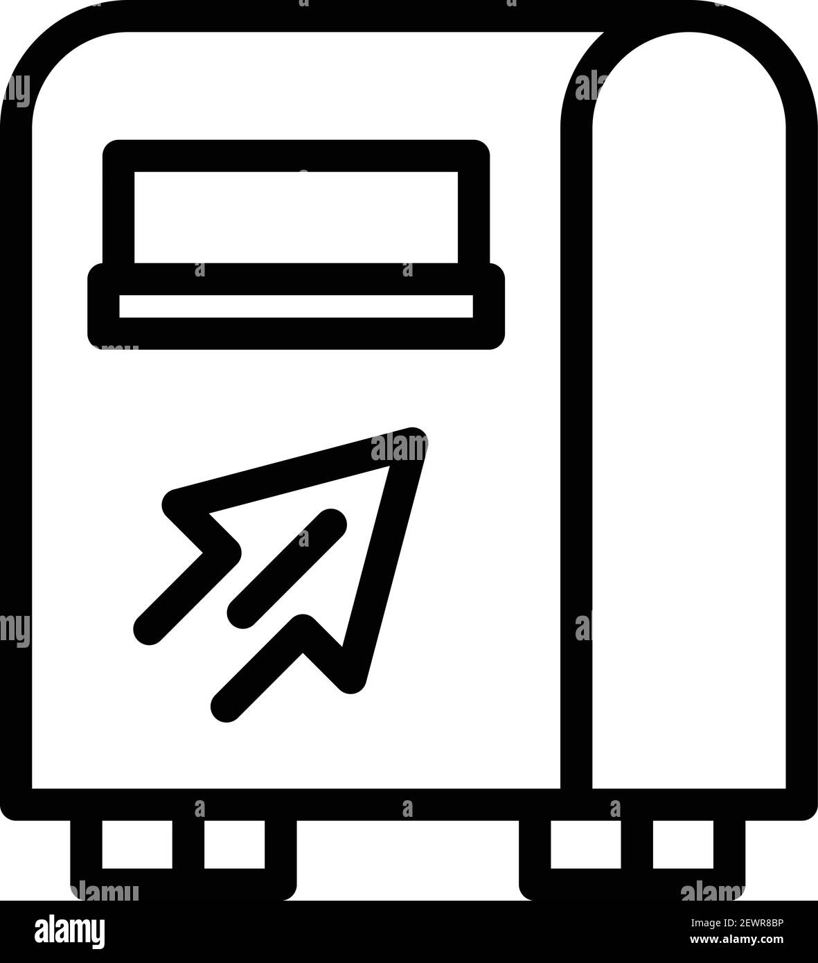 Mail box icon. Outline mail box vector icon for web design isolated on ...