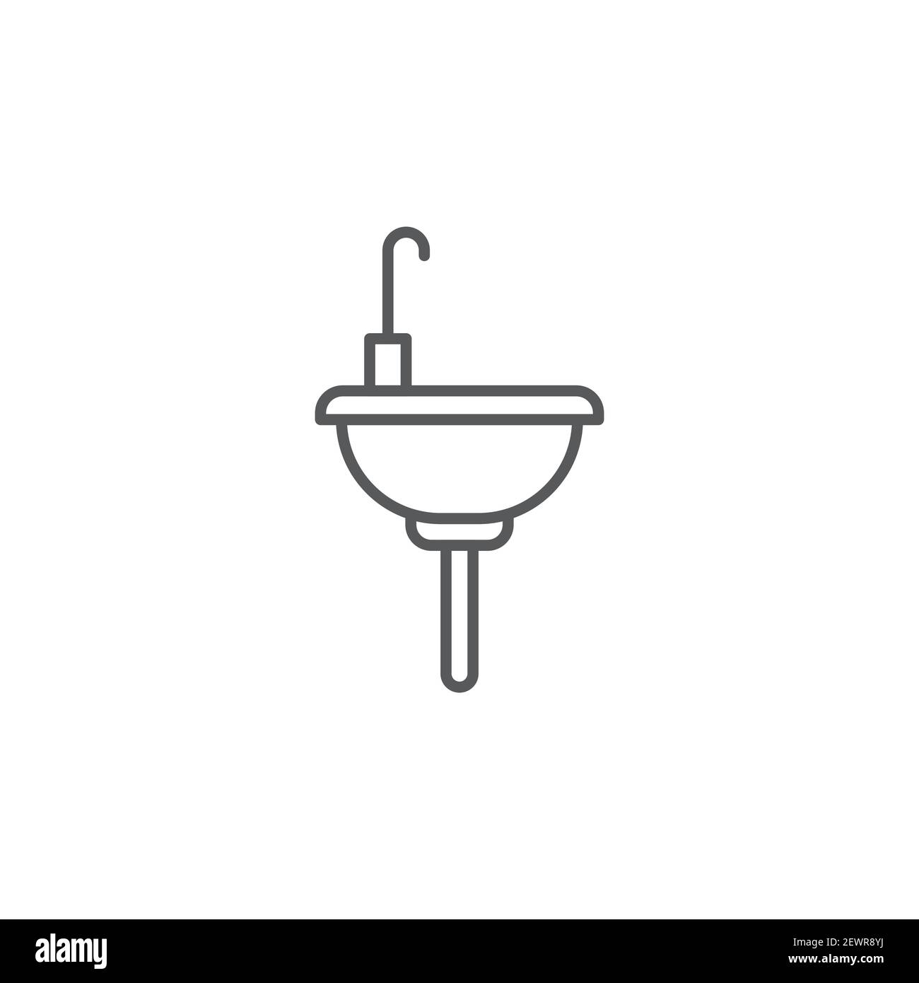 Sink unit icon, color, line, outline vector sign, linear style ...