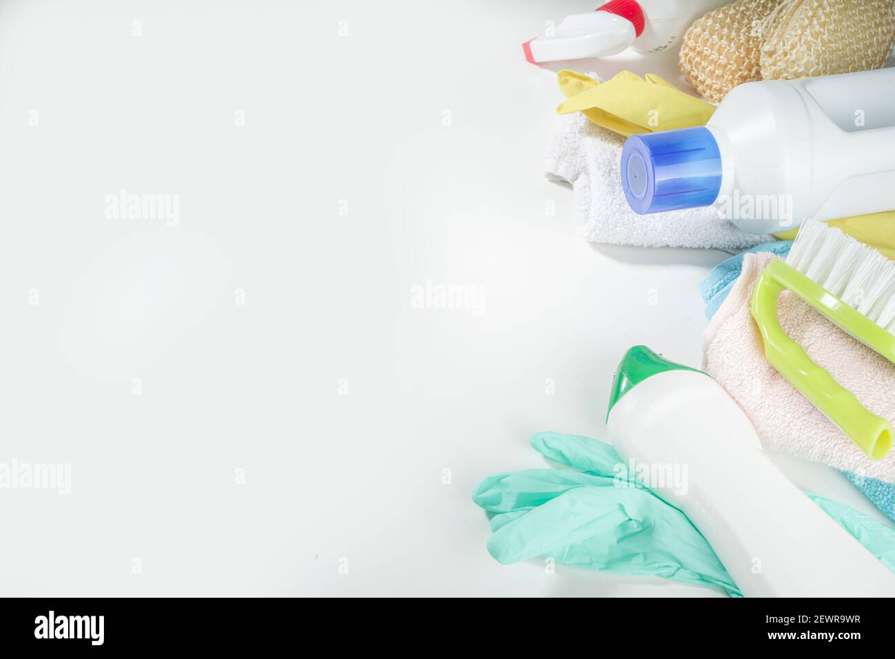 Spring cleaning background. Spring cleaning tools, utensils ...
