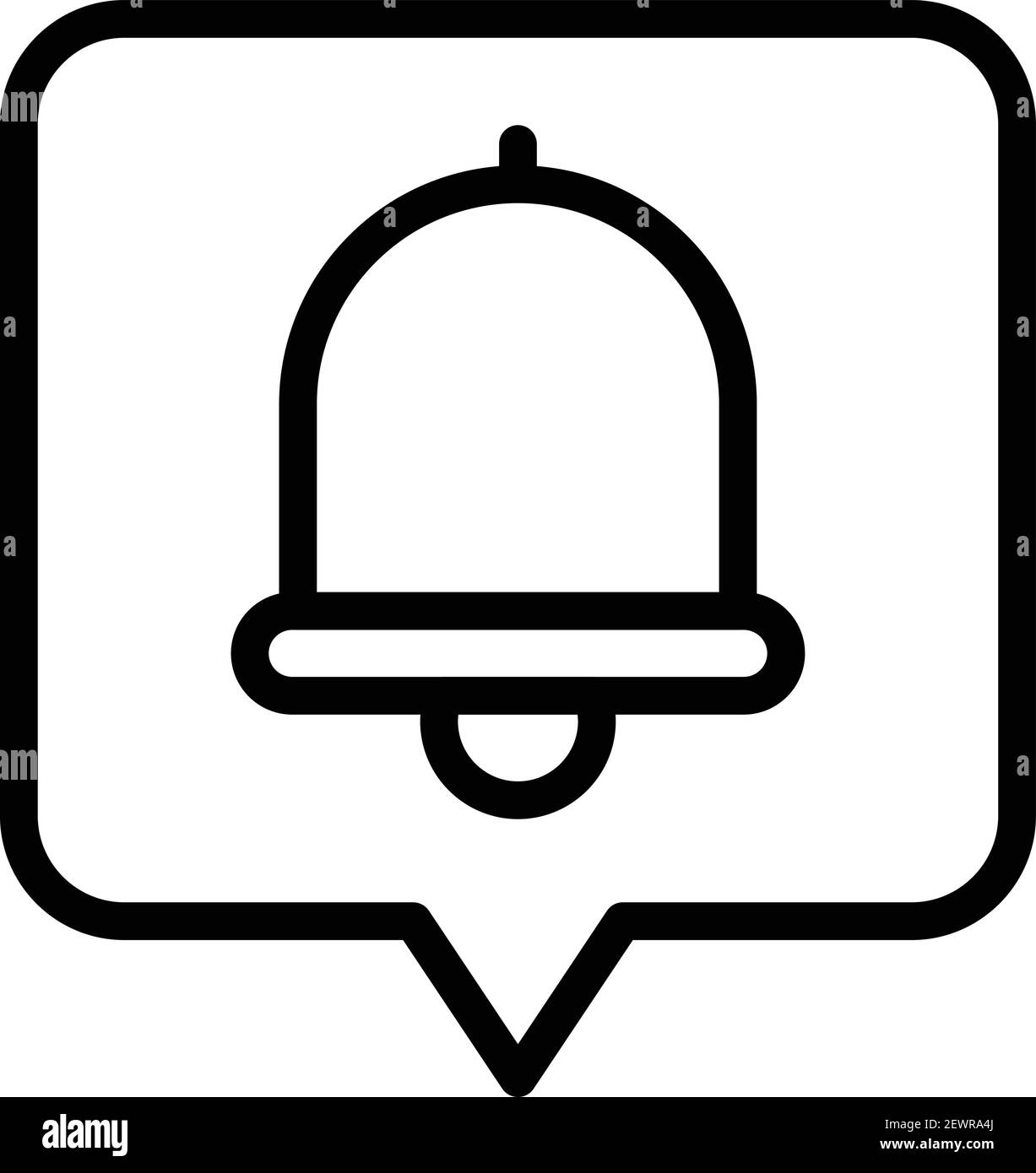 Notification message icon. Outline notification message vector icon for ...