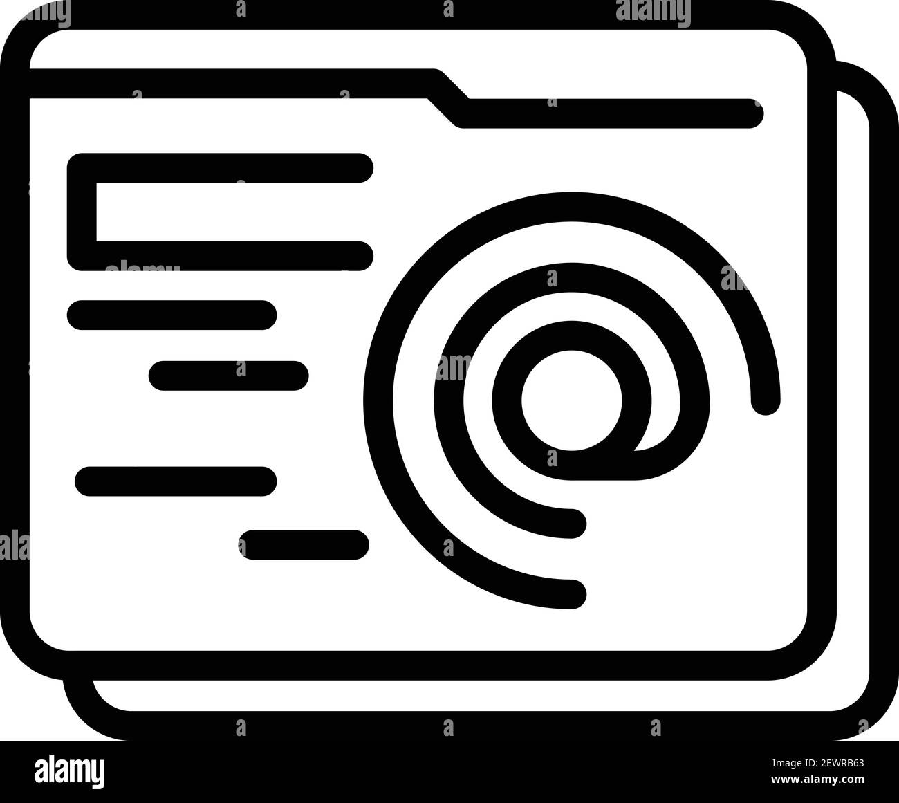 Text email icon. Outline text email vector icon for web design isolated ...