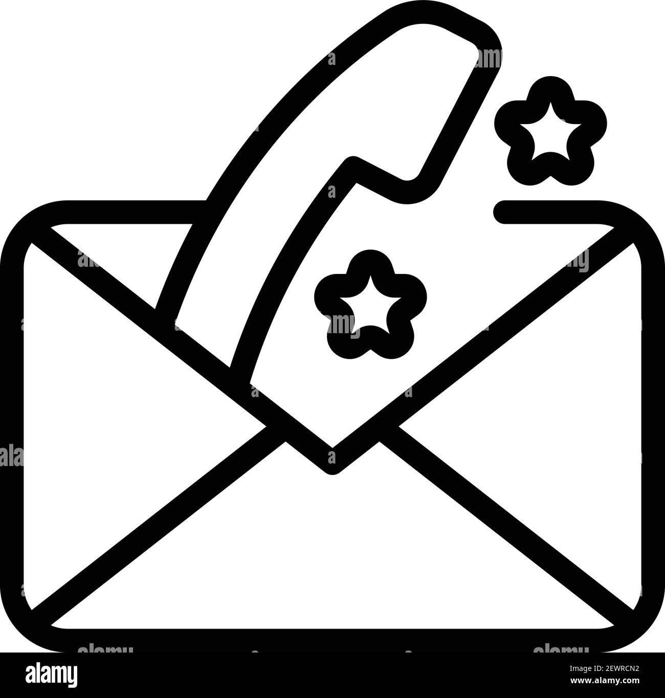 Phone email icon. Outline phone email vector icon for web design ...