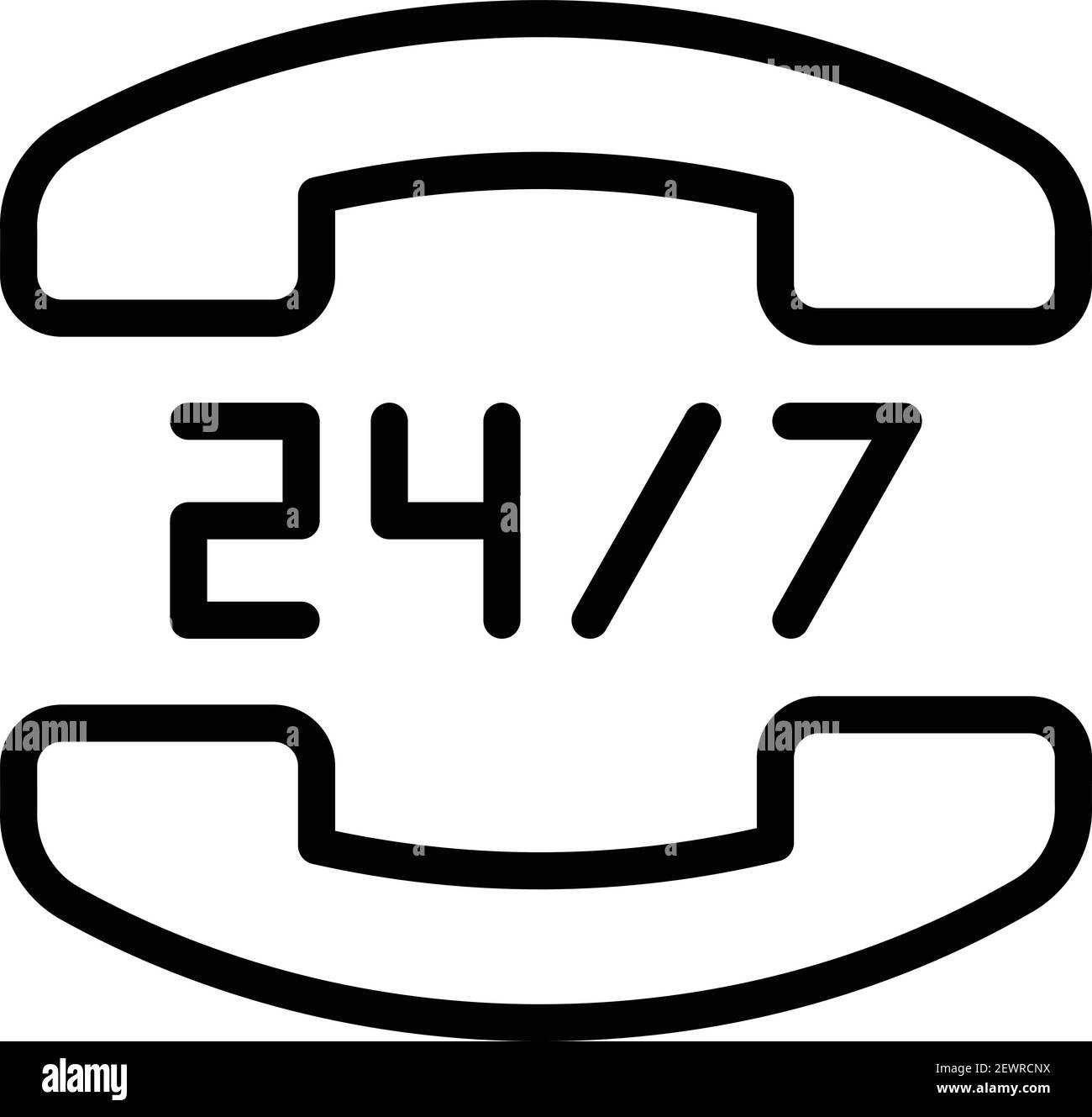 Call center hours icon. Outline call center hours vector icon for web ...