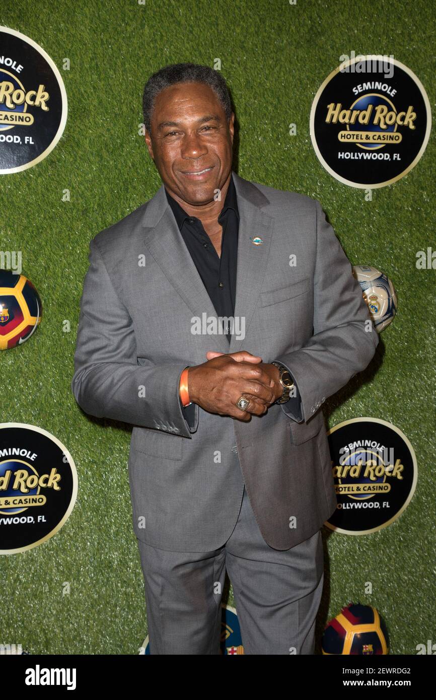 HOLLYWOOD, FLORIDA - JULY 27, 207: Miami Dolphins Alumni Nat Moore is ...