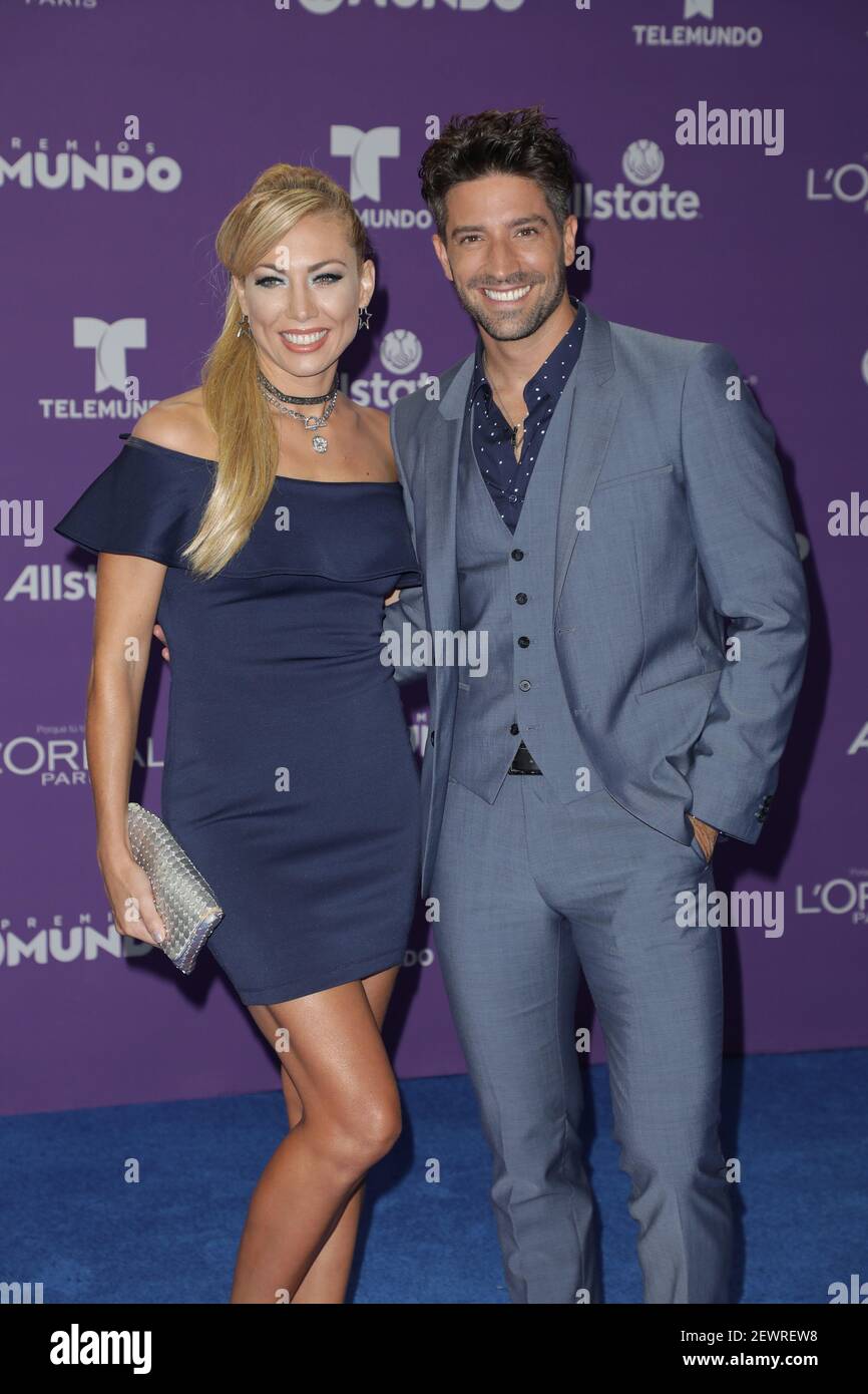 MIAMI, FL - AUGUST 24: Carolina Laursen and David Chocarro arrive at ...