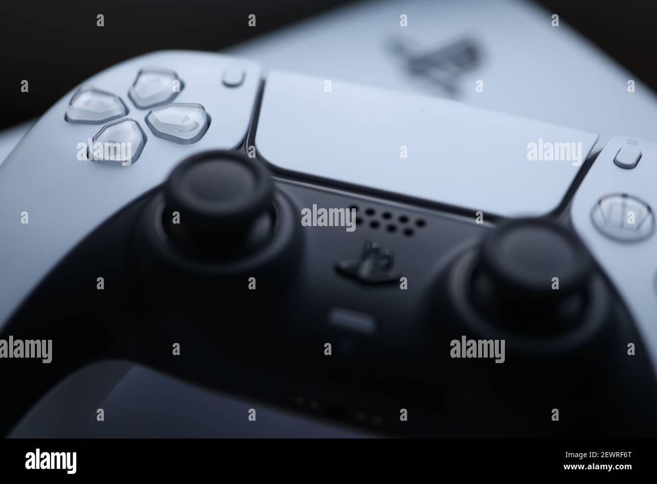 Playstation 5 Sony onlain game wireless remote control concept Stock ...