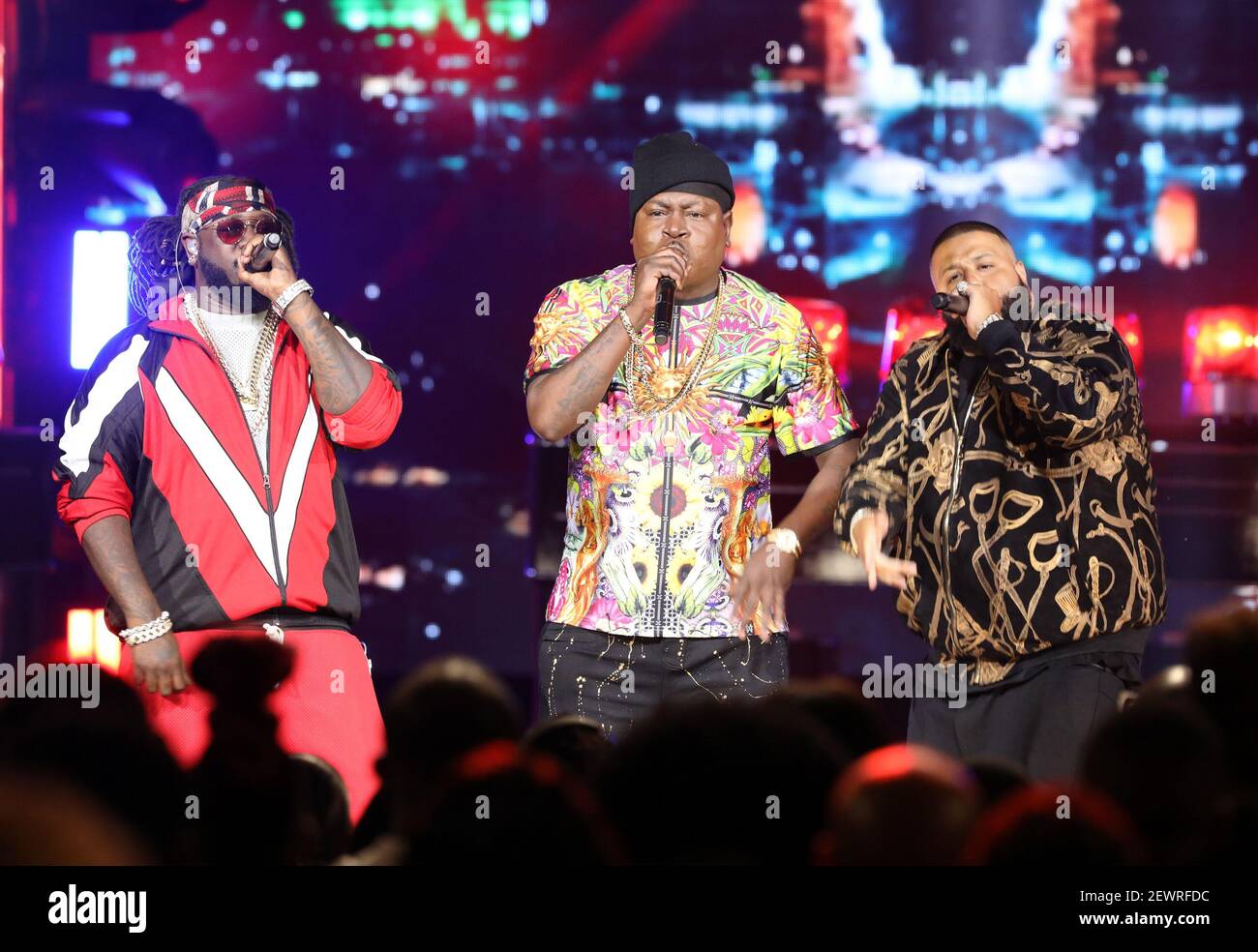 MIAMI BEACH, FL - OCTOBER 06: T-Pain, Trick Daddy and DJ Khaled perform ...