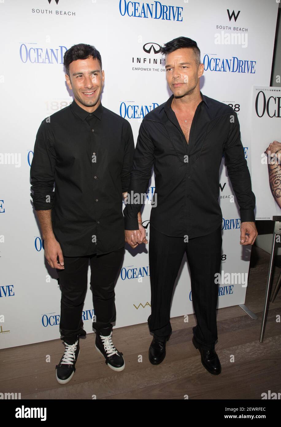 MIAMI BEACH, FL - OCTOBER 10: Jwan Yosef (L) and Ricky Martin attend ...
