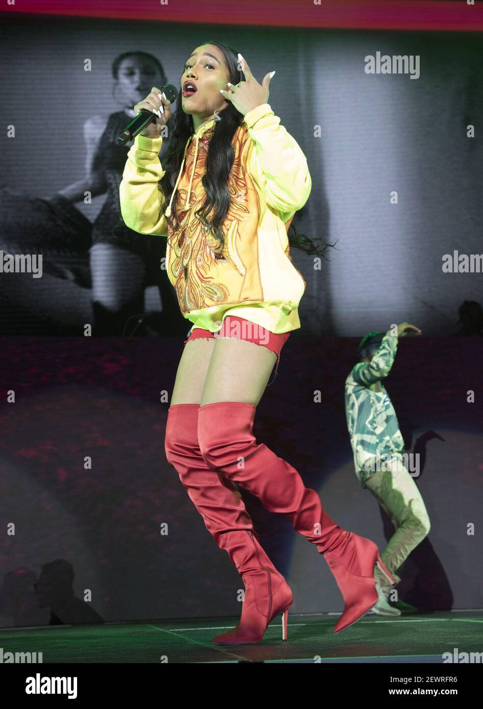 MIAMI, FLORIDA - OCTOBER 13: American rapper Bia is seen performing at ...