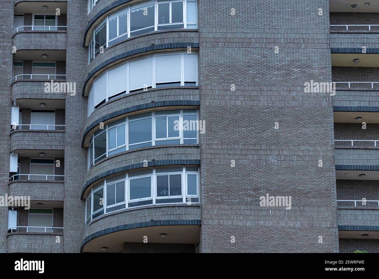 facade of a touristic building in the beach of laredo in spain Stock ...